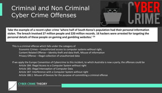 Aspects of Cyber Crime theory | Criminal or a Noncriminal offense | PPTX