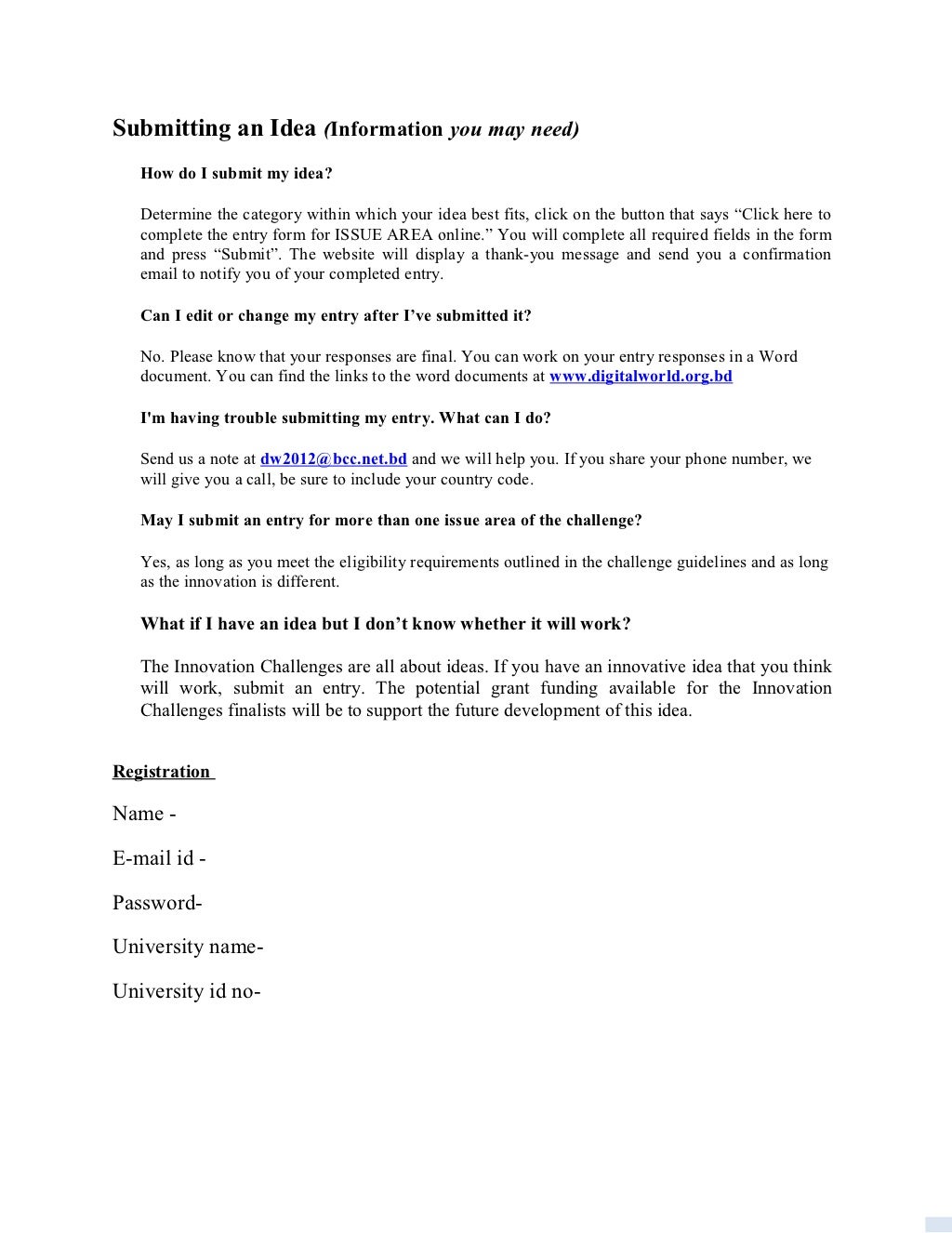 Submission Form Submission Form