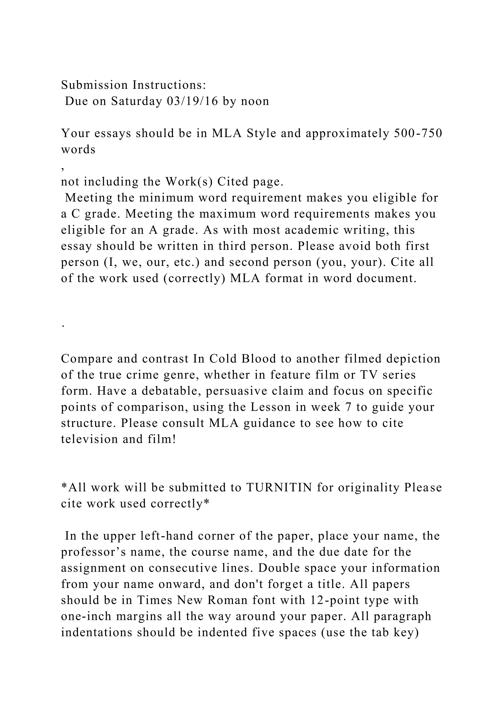 Submission Instructions Due on Saturday 031916 by noon You.docx