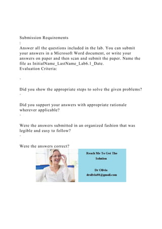 Submission Requirements Answer all the questions included i.docx