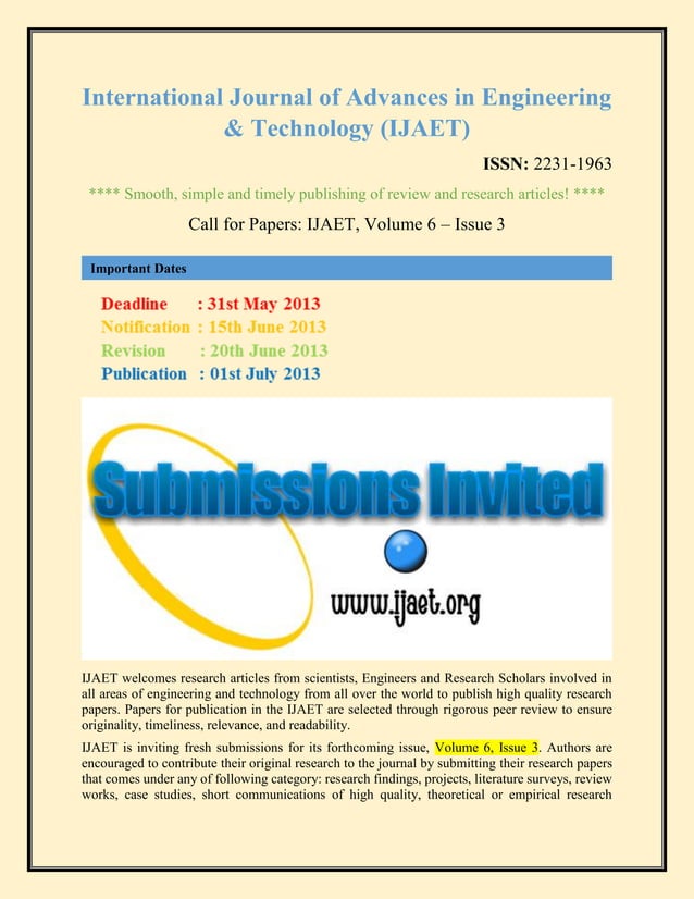 Submissions invited | PDF