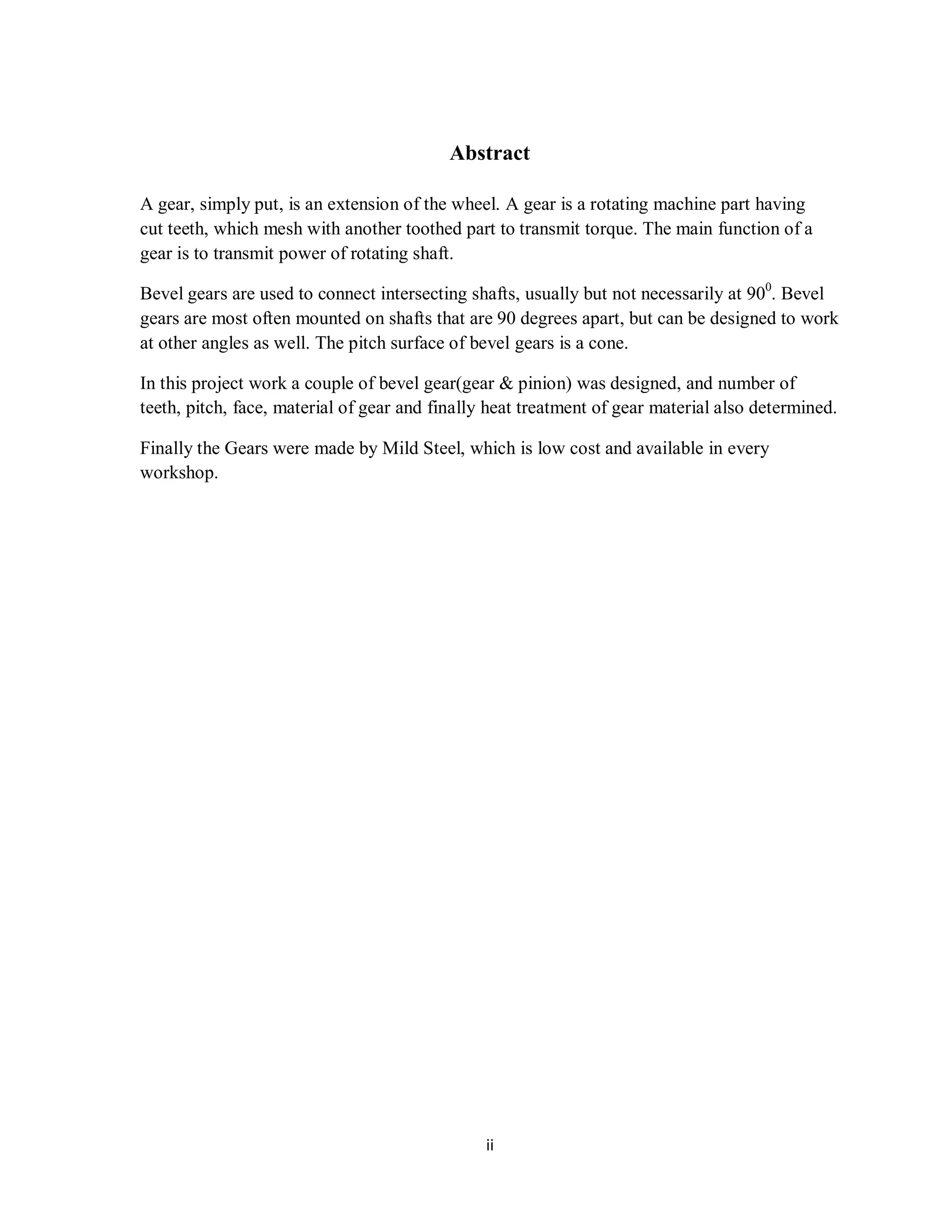Design and construction of Bevel gear | PDF