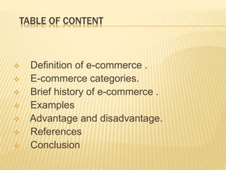E-COMMERECE | PPTX | Internet | Computing