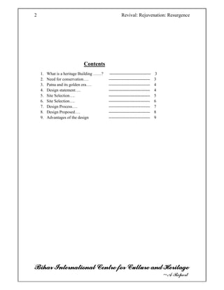 Restoration of TUTU Imam Palace ,Patna | PDF