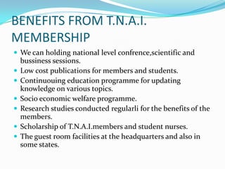 Trained Nurses Association of India | PPTX