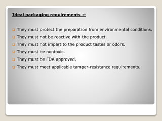 Pharmaceutical Packaging | PPTX