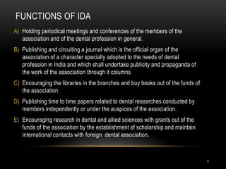 indian dental association and dental council of india Submitted by – Dr.Rishabh jain | PPTX