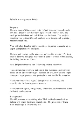 Submit to Assignment Folder.Purpose The purpose of this.docx