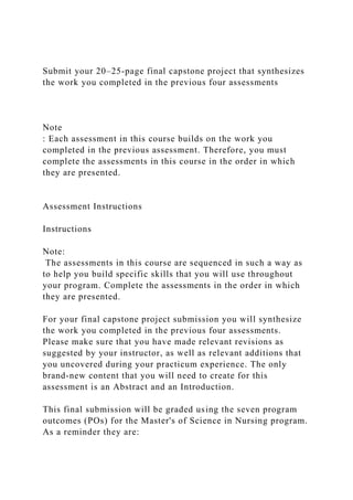Submit your 20–25-page final capstone project that synthesizes the.docx