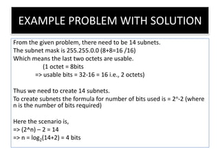 Subnet calculation Tutorial | PPTX