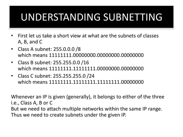 Subnet calculation Tutorial | PPT