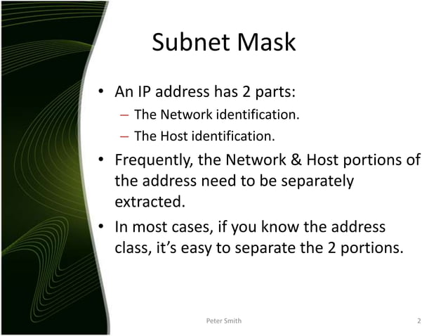 Subnet Masks | PPTX | Computer Networking | Computing