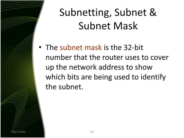 Subnet Masks | PPTX | Computer Networking | Computing