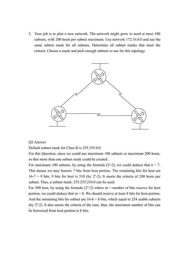 Subnet questions with ans(networking) | DOC | Computer Networking | Computing