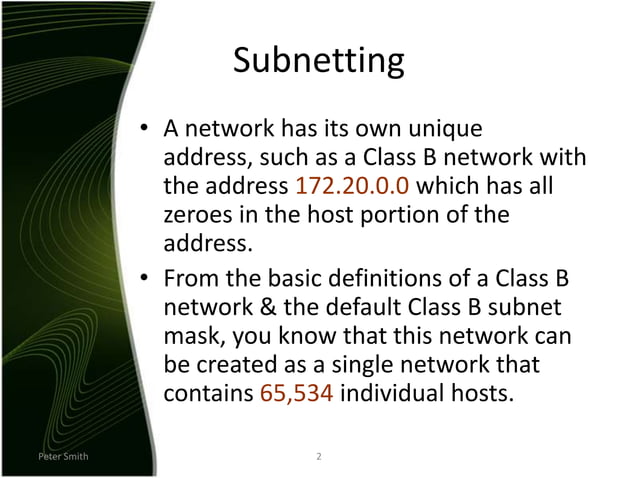 Subnetting Pptx Computer Networking Computing