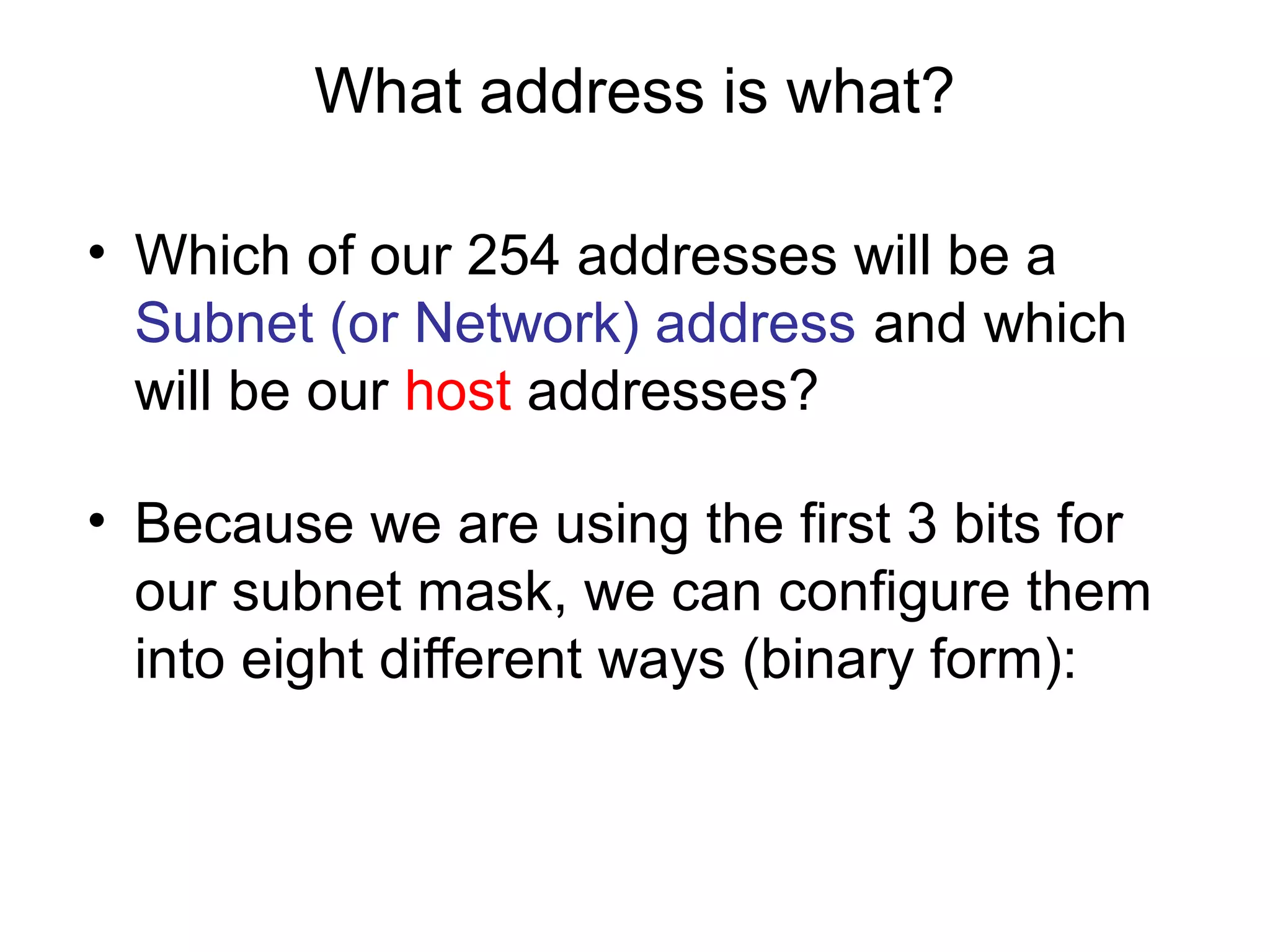 Subnetting | PPT | Computer Networking | Computing
