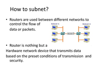 Sub Netting | PPTX | Computer Networking | Computing