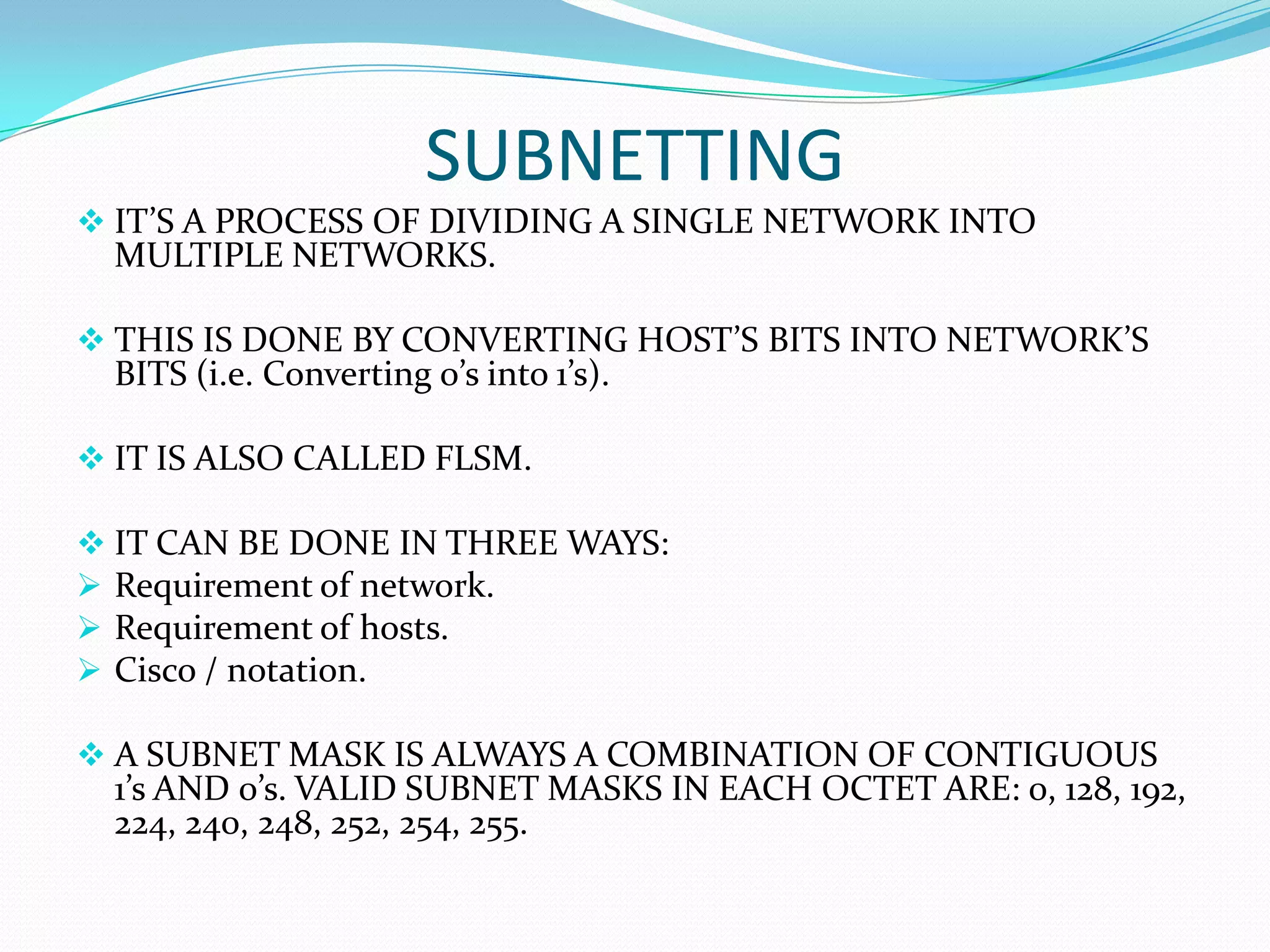 Subnetting | PPTX