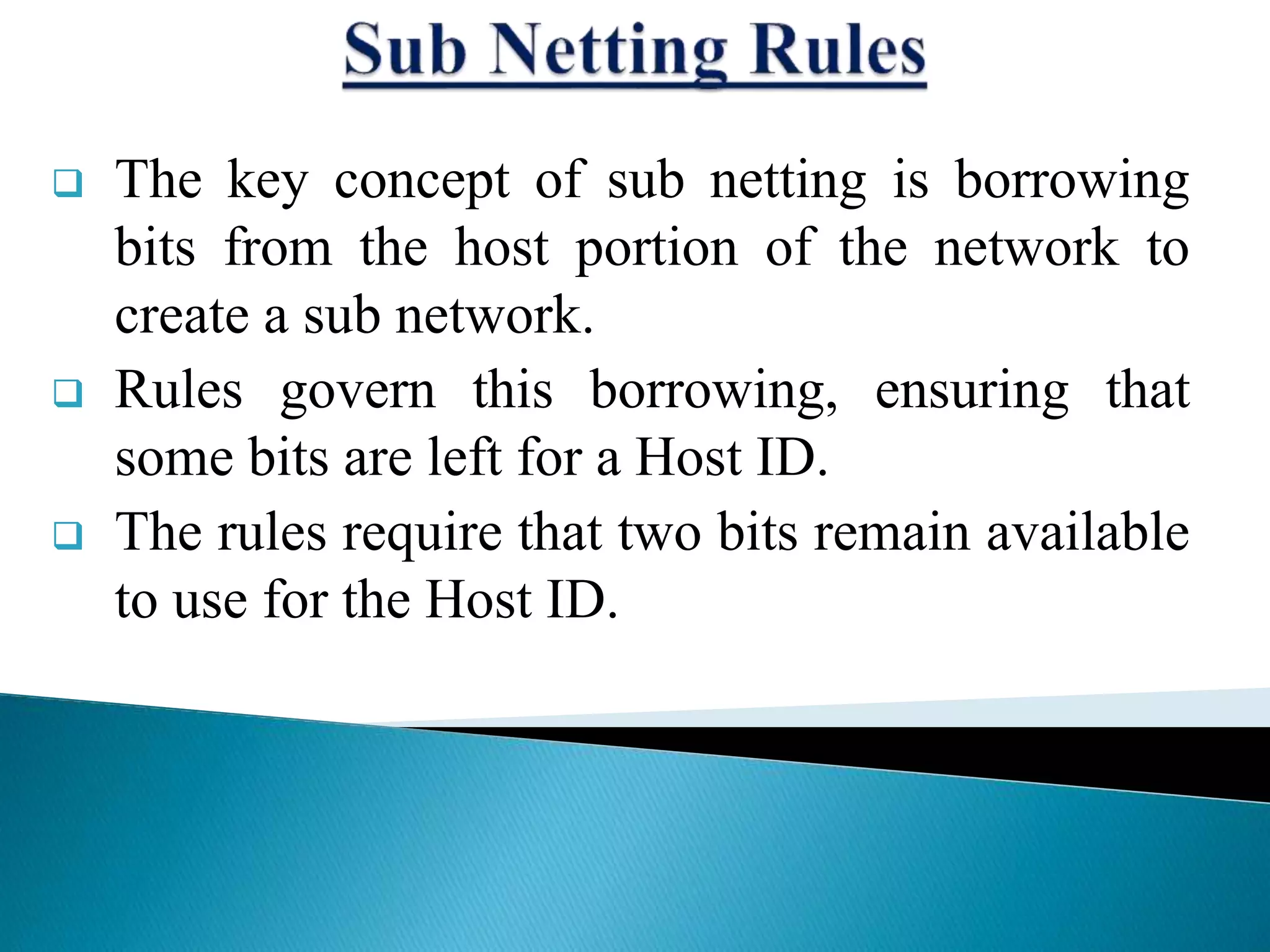 Sub Netting | PPTX | Computer Networking | Computing