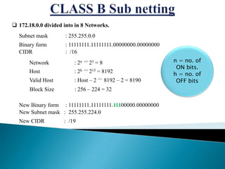 Sub Netting | PPTX | Computer Networking | Computing