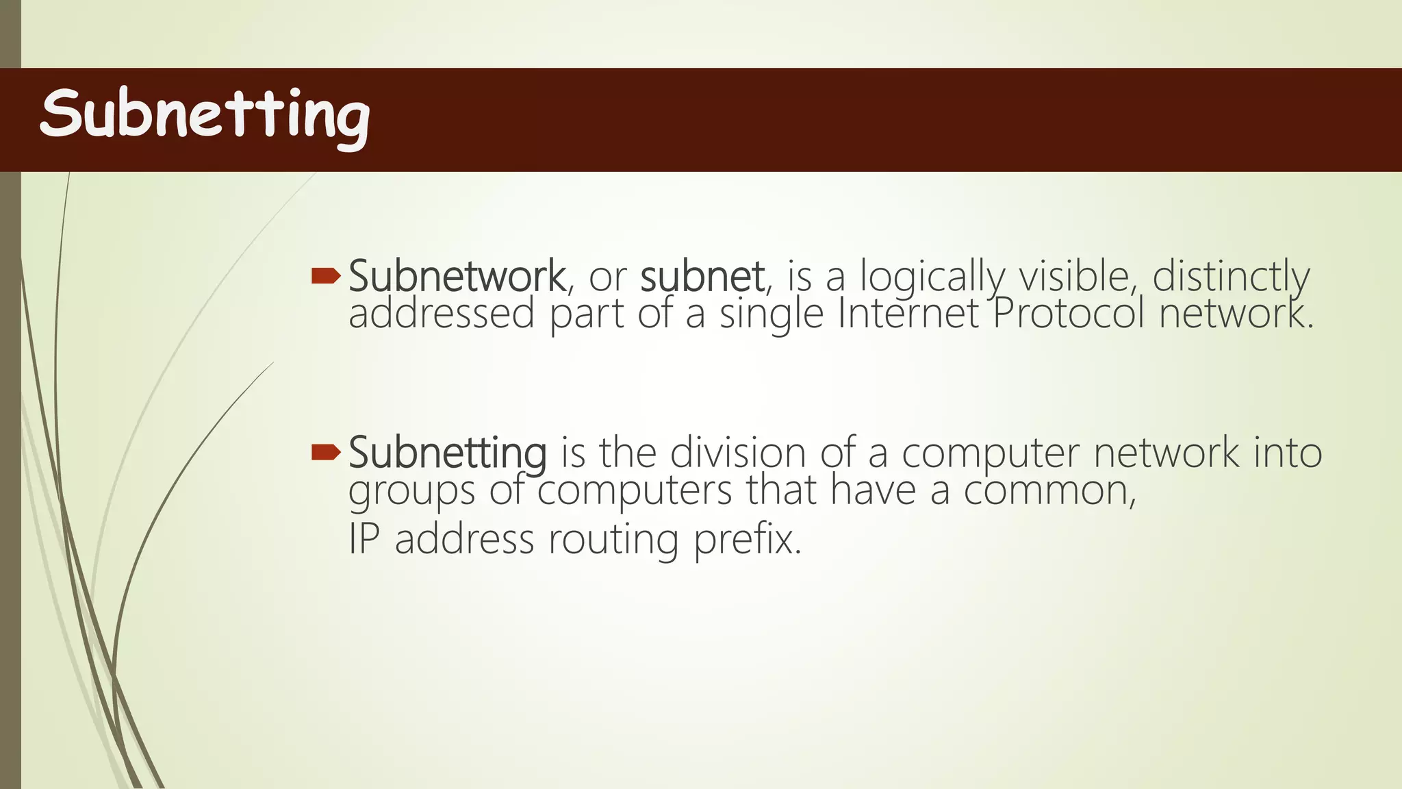 Subnetting Pptx Computer Networking Computing 5577