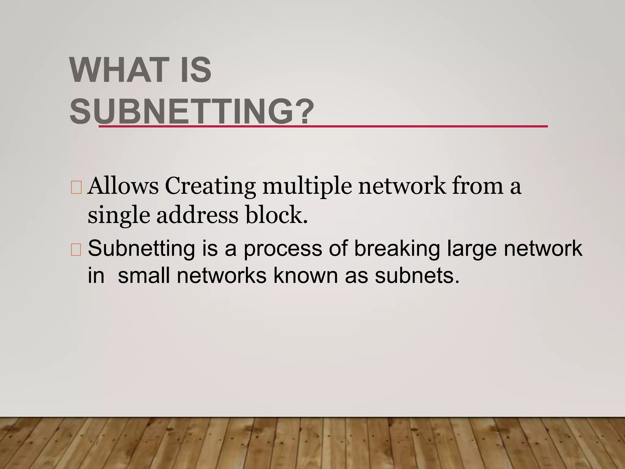 Subnetting Pptx Computer Networking Computing 0804