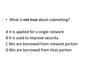 Subnetting | PPTX | Computer Networking | Computing