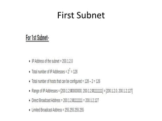 Subnetting | PPTX | Computer Networking | Computing
