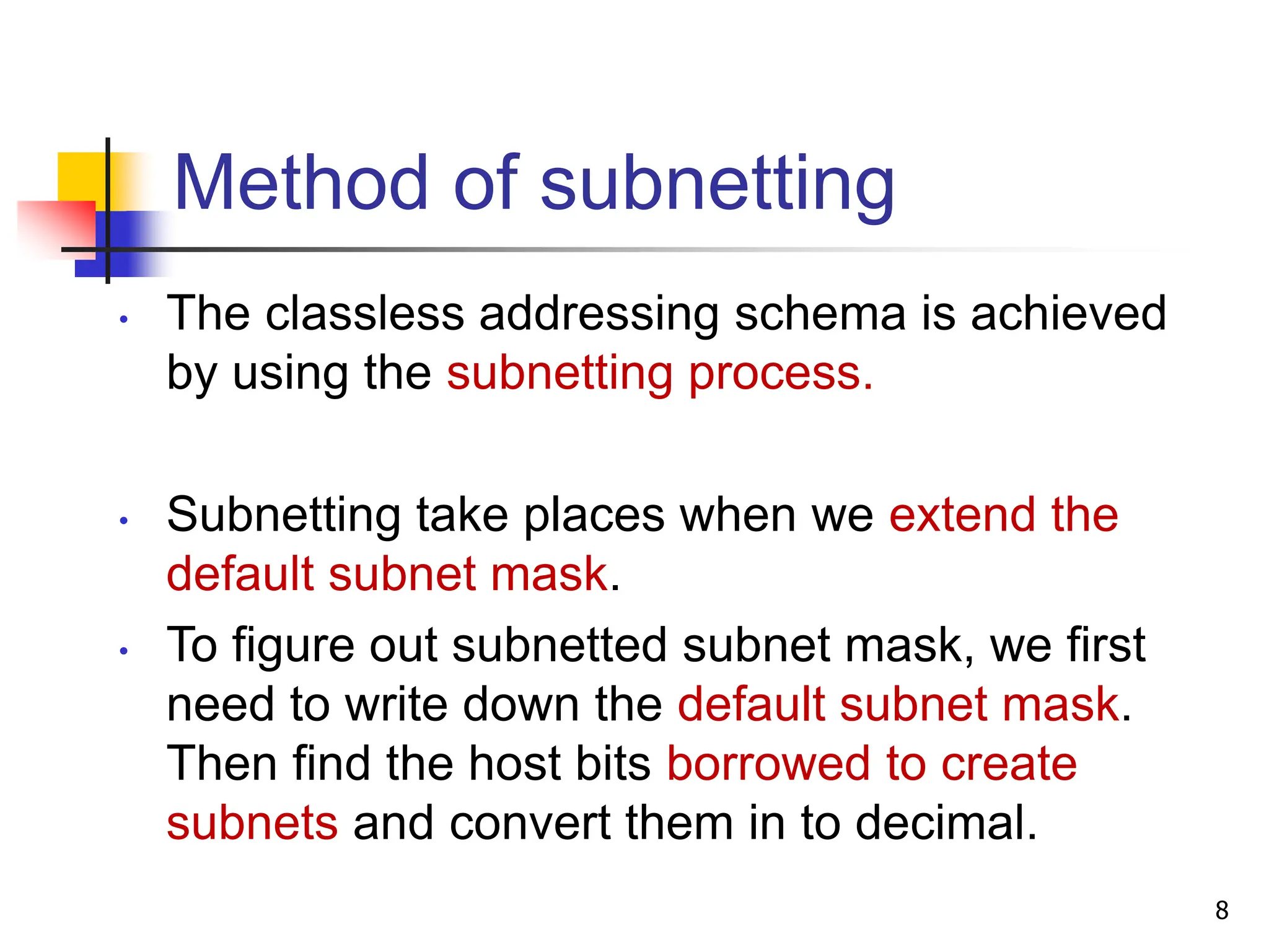 Data Communication And Networking Subnetting Ppt 7085