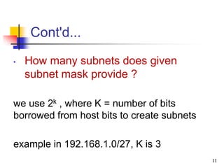 data communication and networking: subnetting | PPT