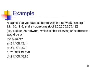 data communication and networking: subnetting | PPT