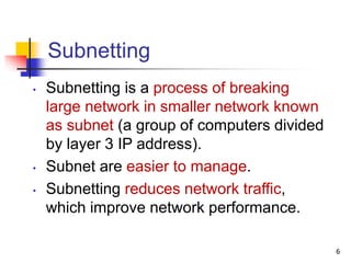data communication and networking: subnetting | PPT