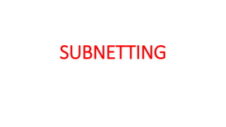 Subnetting basics in networking, for network engineers | PPT