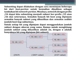 subnetting dan ip address dan bagaimana itu dilakukanpdf | PPT