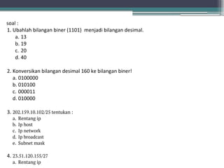 subnetting dan ip address dan bagaimana itu dilakukanpdf | PPT