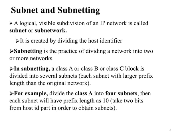 Subnetting Computer Networking Lecture Pptx