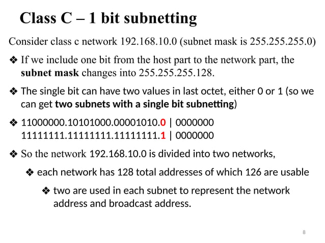 Subnettingcomputer Networking Lecturepptx 2439