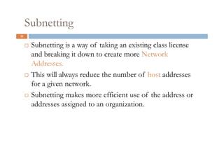 Subnetting in network layer in computer networks | PPT