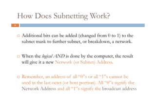 Subnetting in network layer in computer networks | PPT