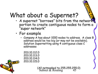 Subnetting and routing | PPT