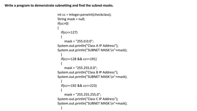 Subnetting And Subnet Masks Compute Pptx