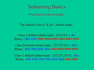 Subnetting Basics Tutorial | PPTX