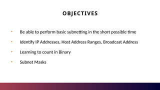 SUBNETTING INTERVIEW PRESENTATION TOPIC 1 | PPTX