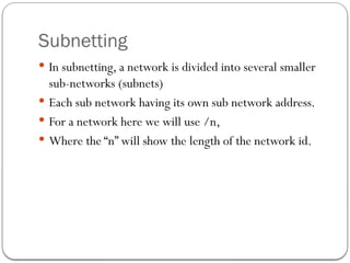 subnetting ipv4-Ipv4 subneeting methodologies | PPT