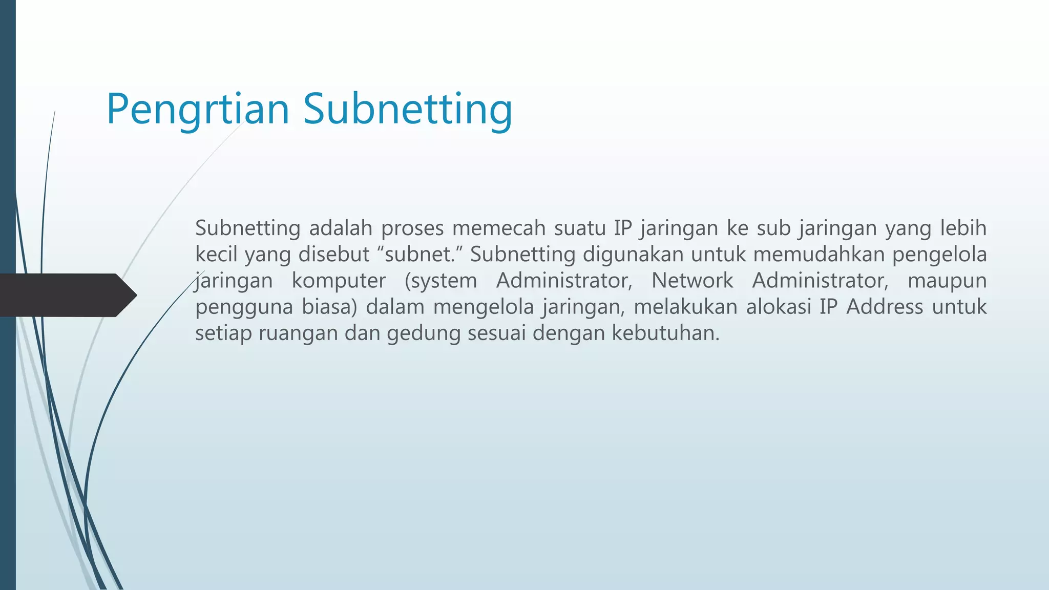 Subnetting ipv4 dan ipv6 | PPTX