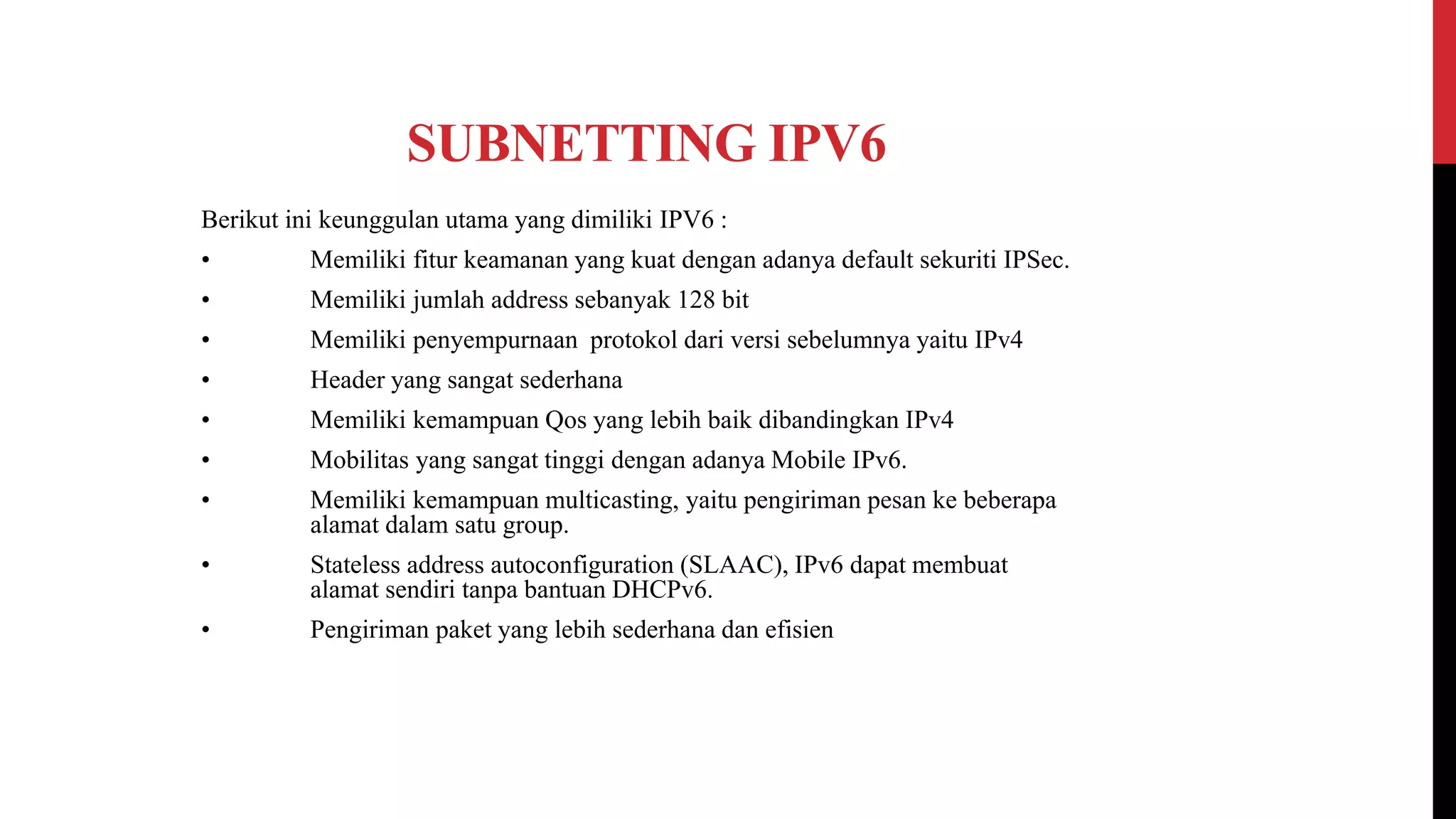 Subnetting Ipv4 And Ipv6 Revisi Ppt