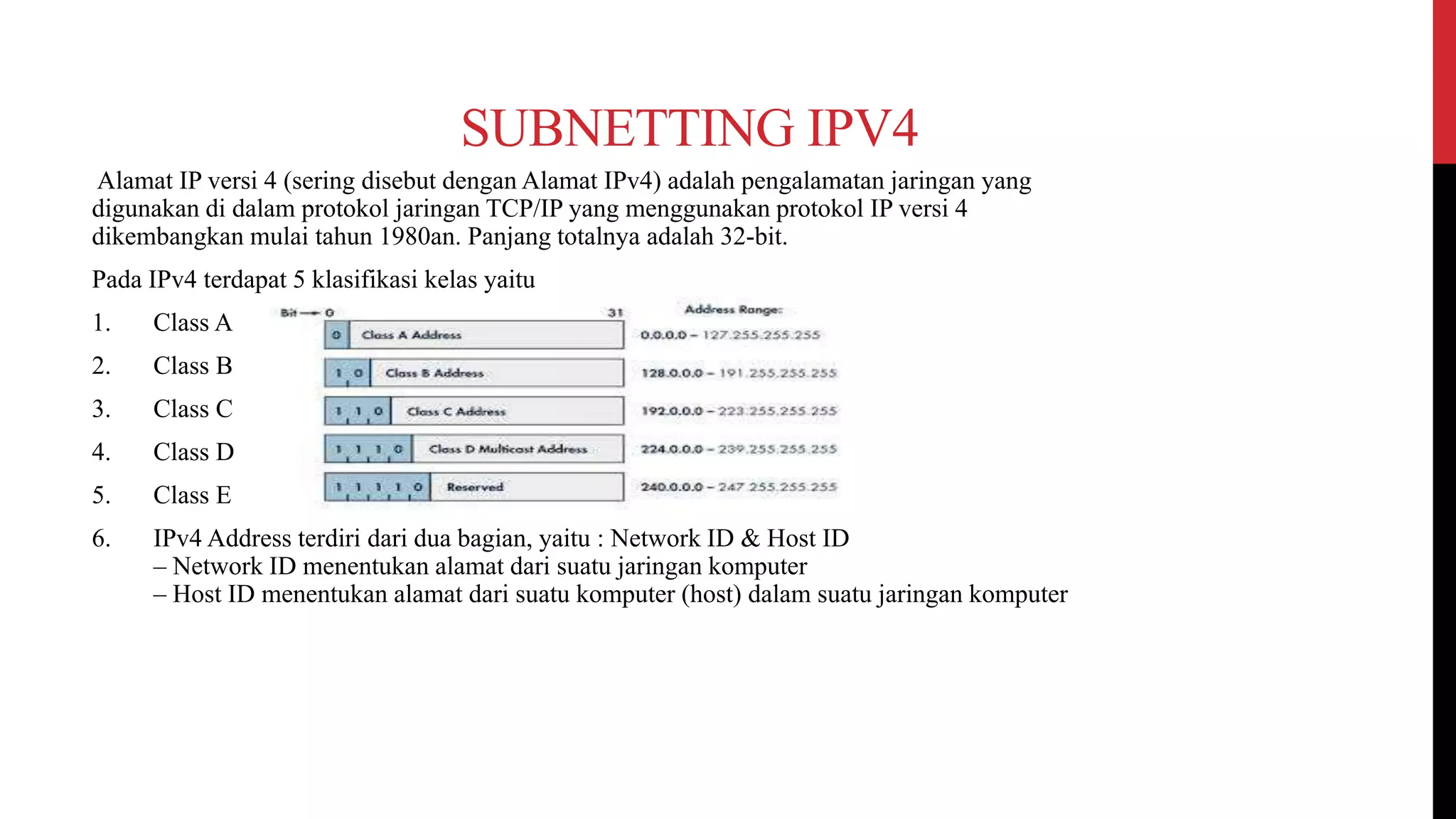 Subnetting Ipv4 And Ipv6 Revisi Ppt