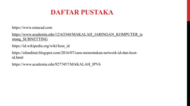 Subnetting Ipv4 And Ipv6 Revisi Ppt