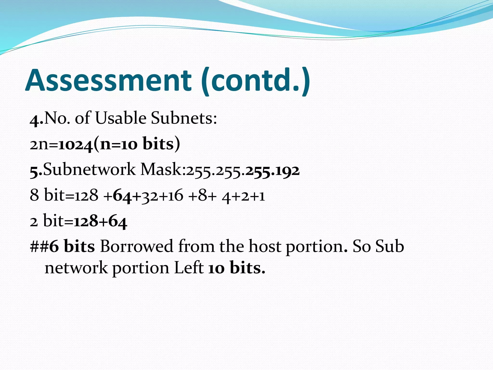 Subnetting Mechanics | PPT