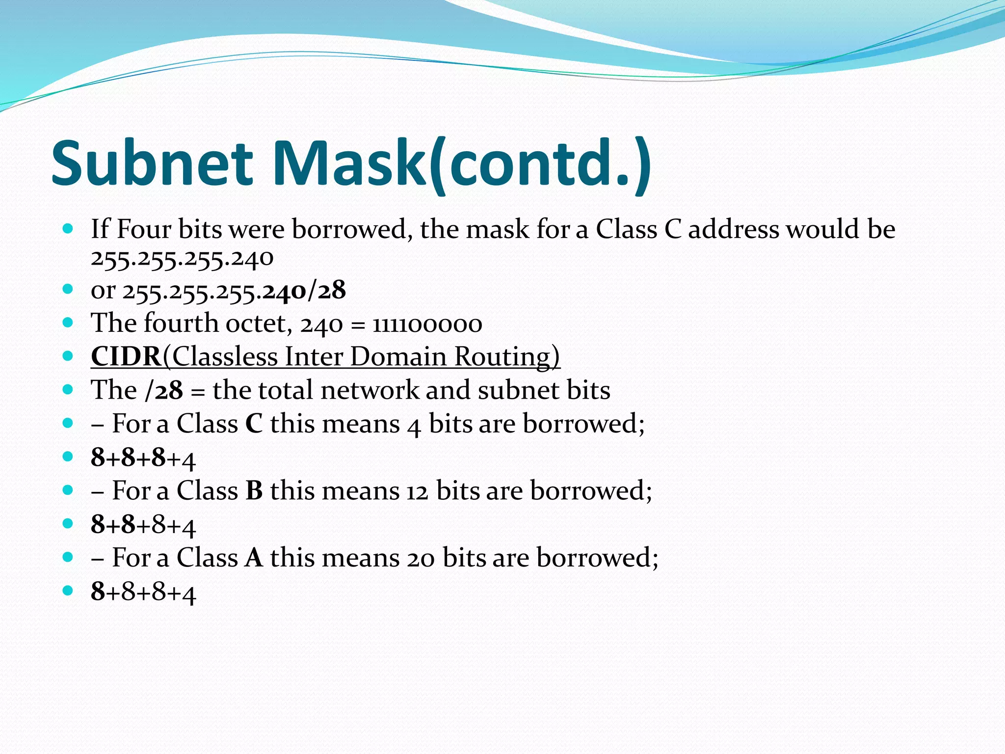 Subnetting Mechanics | PPT